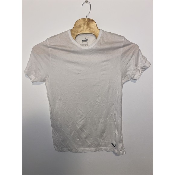 Puma | Shirts | Puma Thin Tshirt Cotton Polyester Blend Plain White ...